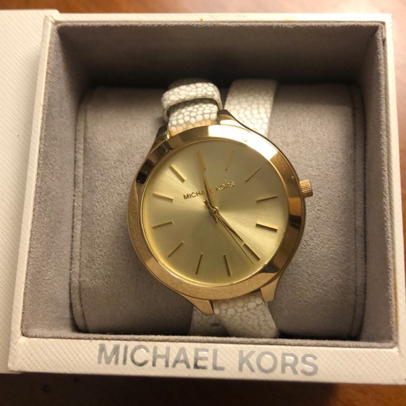 Michael Kors | Accessories | Michael Kors White Leather Crisscross ...